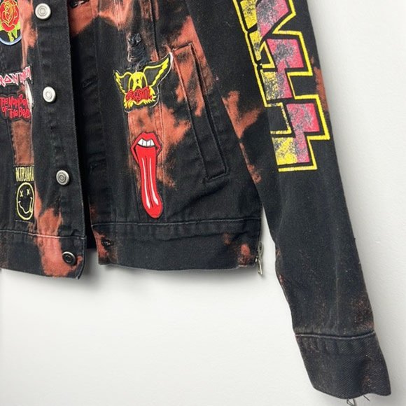No Brand | Jackets & Coats | Rare Band Patch Bleached Out Distressed ...